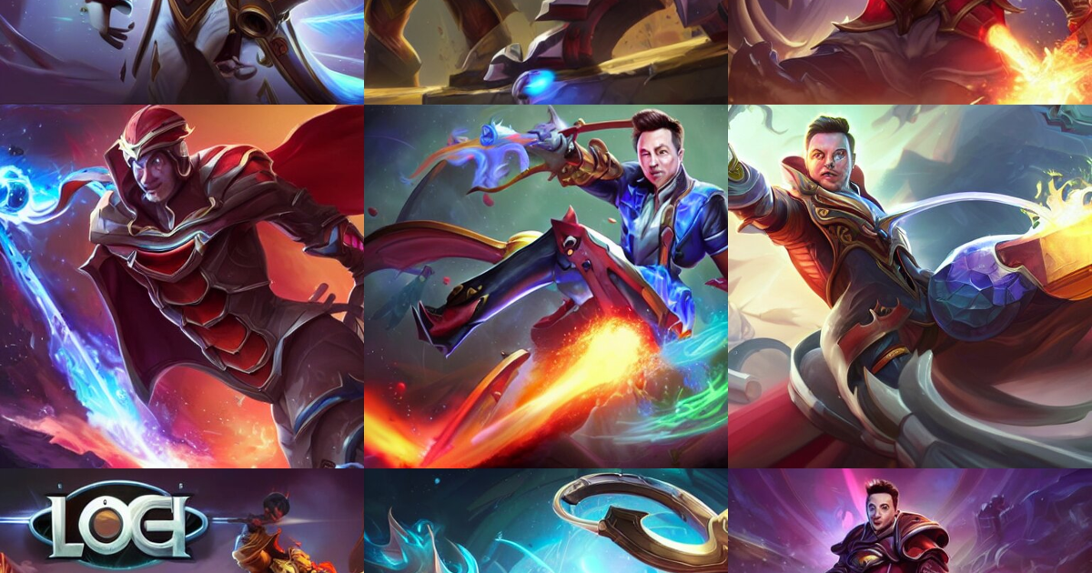 Lexica - Hero splash art of elon musk in league of legends