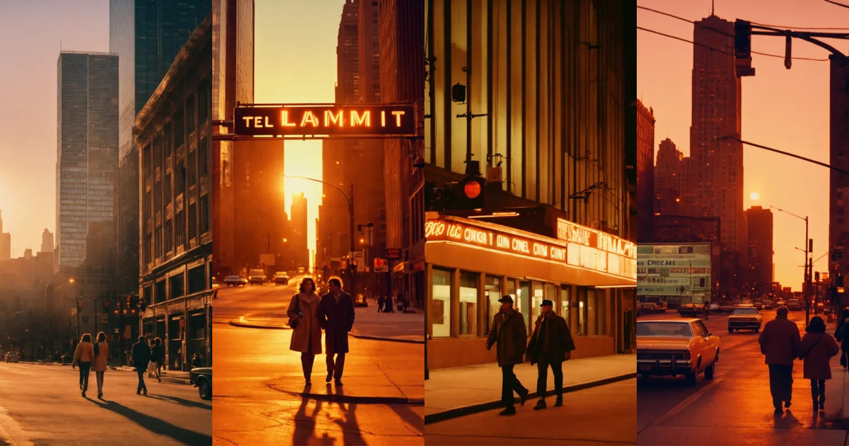 Lexica - A sunset in the background with orange and brown pantones in ...