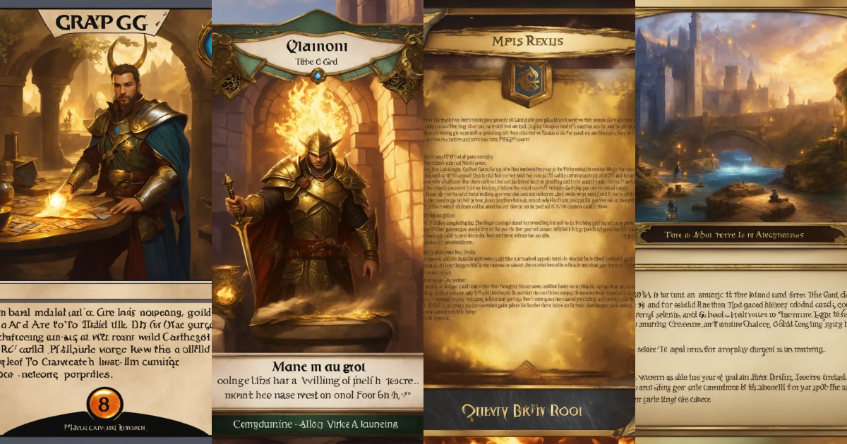 Lexica - RPG card template, fantasy, magic, gold, magic the gathering ...