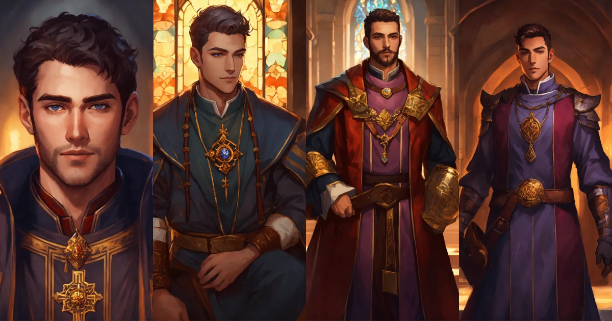 Lexica - A handsome priest dnd character art