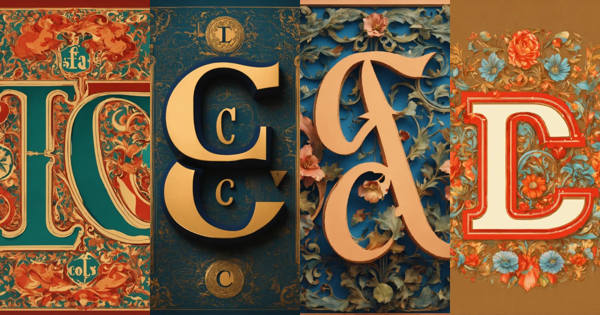 Lexica - English typography design made of A and C