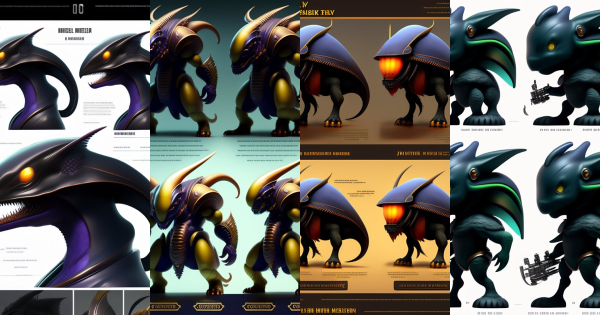 Lexica - Photo real alien monster model sheet turnaround a pose