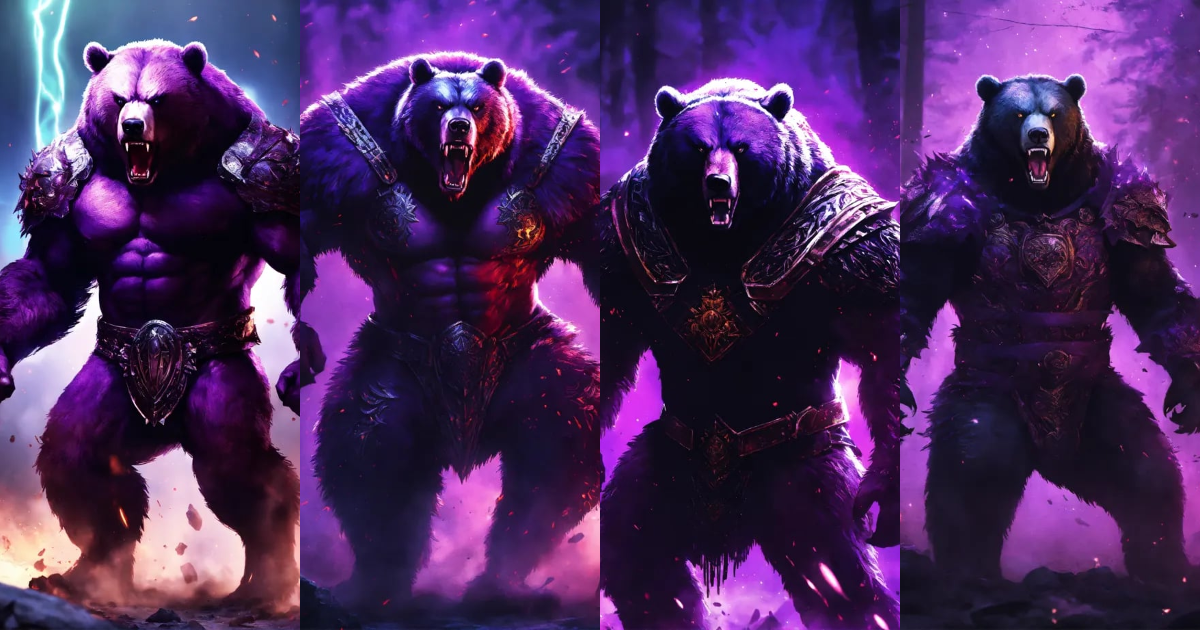 Lexica - Angry, savage, madness, rage bear, ancient, digital art, black ...