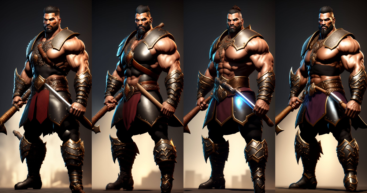 Lexica - Full body portrait, front facing, man, savage, muscular body ...