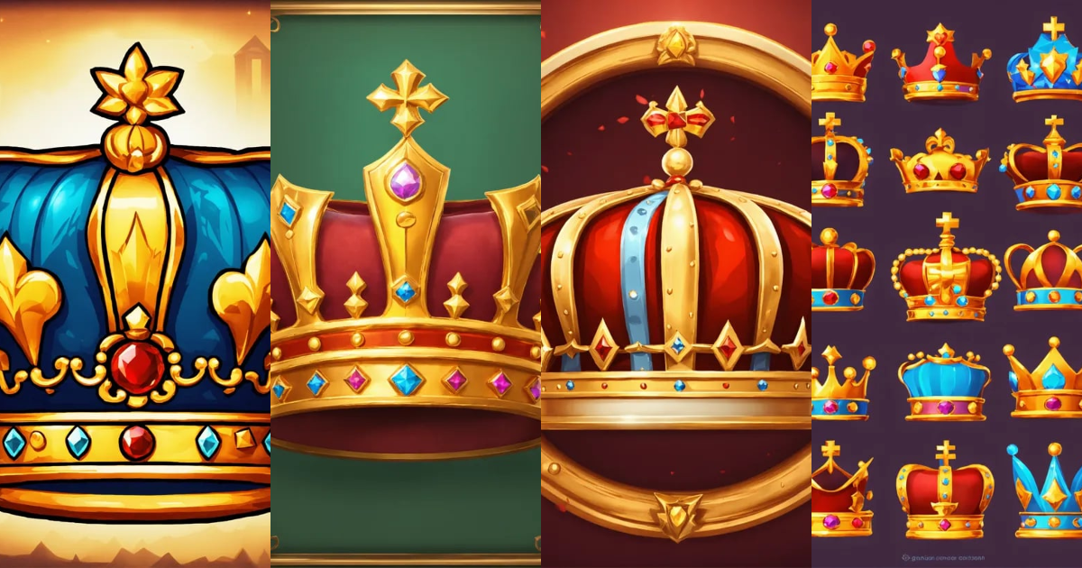 Lexica - 2d crown icon for game, single crown