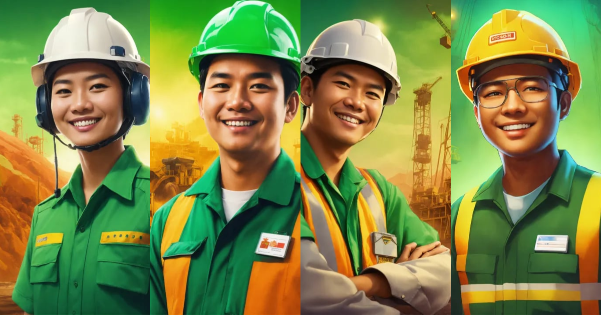 Lexica - Technical officer wearing engineering uniform, security helmet ...