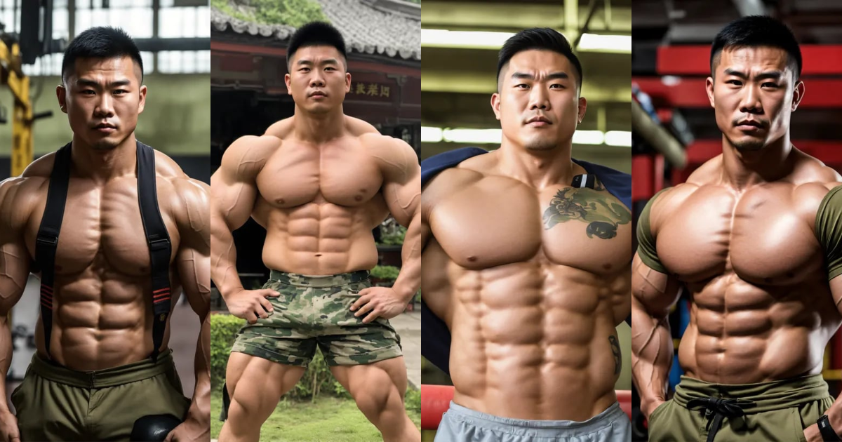 Lexica - 30-year-old Chinese man with big muscles, big bodybuilder ...