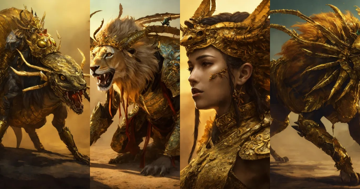 Lexica - A creature that looks like a locust with a man’s face, woman’s ...