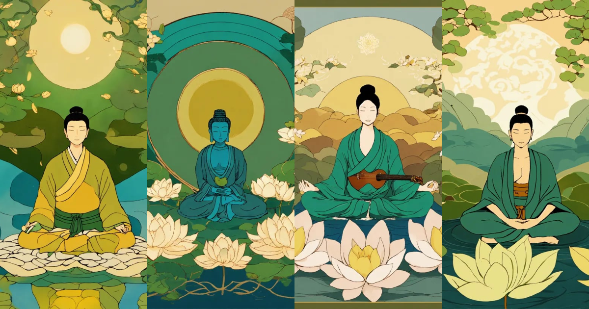 Lexica - A Japanese wave of zen with green vines with green heart ...