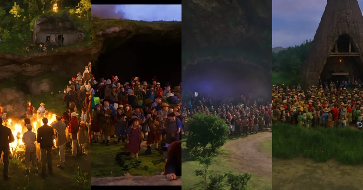 Lexica - An angry crowd of canadian villagers gathered outside of a ...