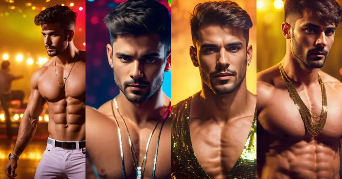 Lexica - Buaty muscular man, style disco dancer,eyes visible, dancing ...