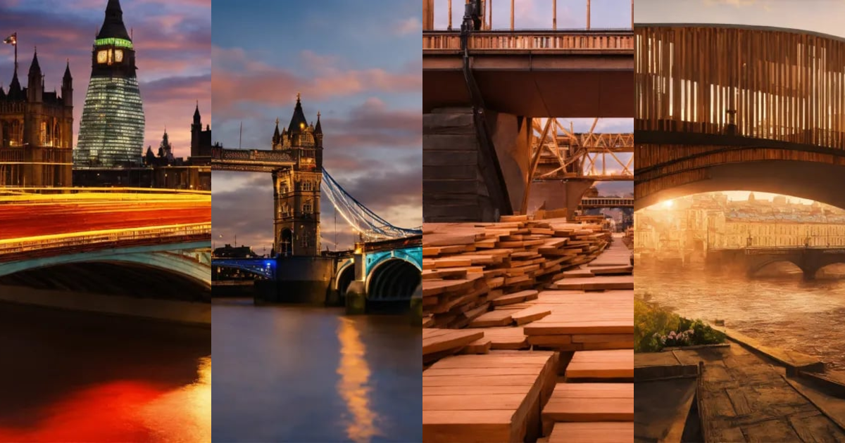 Lexica - "Imagine a vivid image of London Bridge resembling a ...