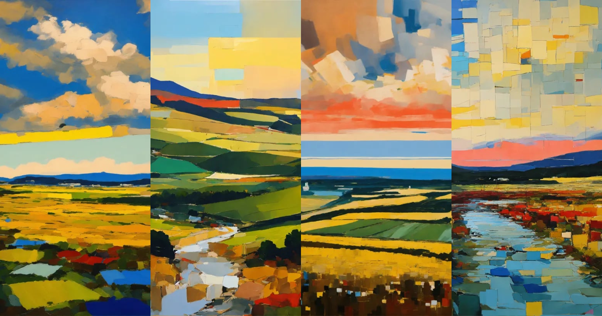 Lexica - Landscape, oil painting, recursive art, in style, generative ...
