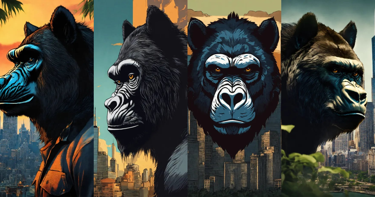 Lexica - Half wolf half gorilla face give a lot of detail in the face ...