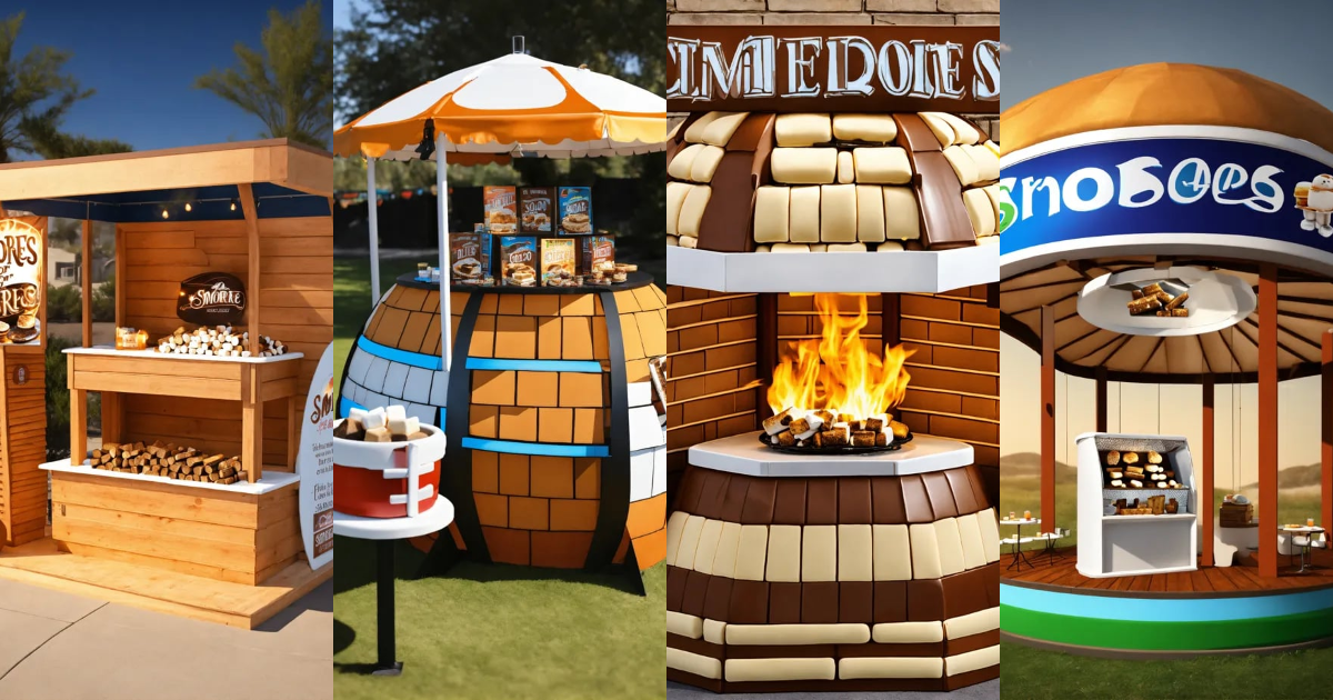 Lexica - Elegant igloo booth to sell smores outdoor 3d sign