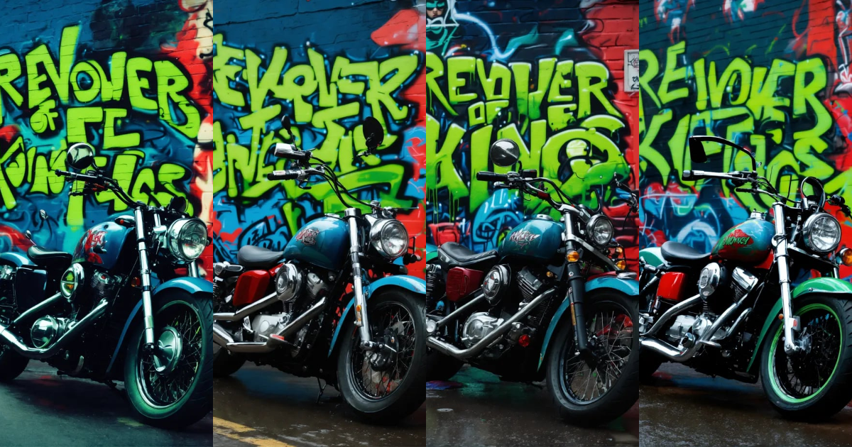 Lexica - A graffiti saying "REVOLVER OF KINGS" in green, blue and red ...