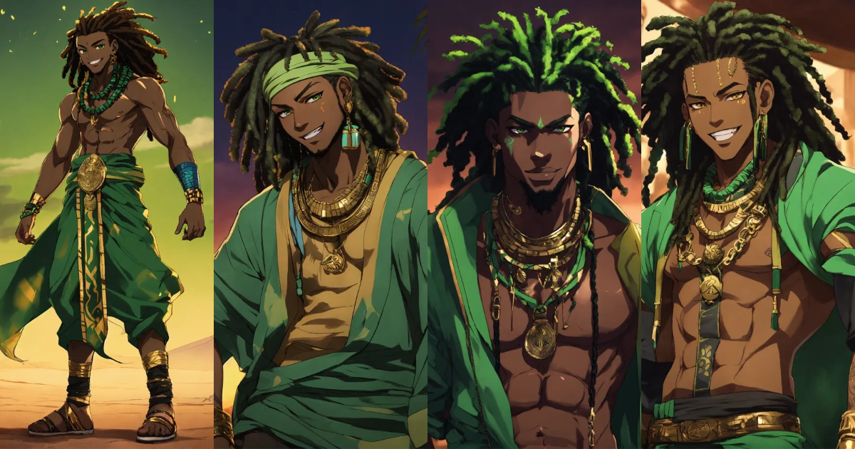 Lexica - African black clover anime styled character, athletic build ...