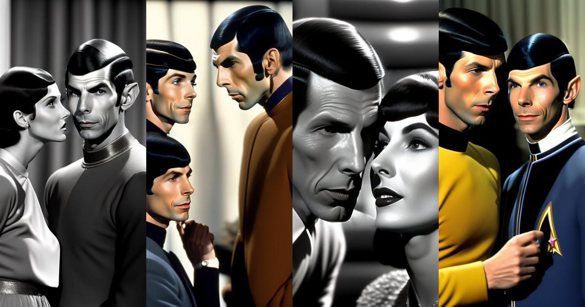 Lexica - Young Leonard Nimoy as Spock. Spock is talking to a female ...