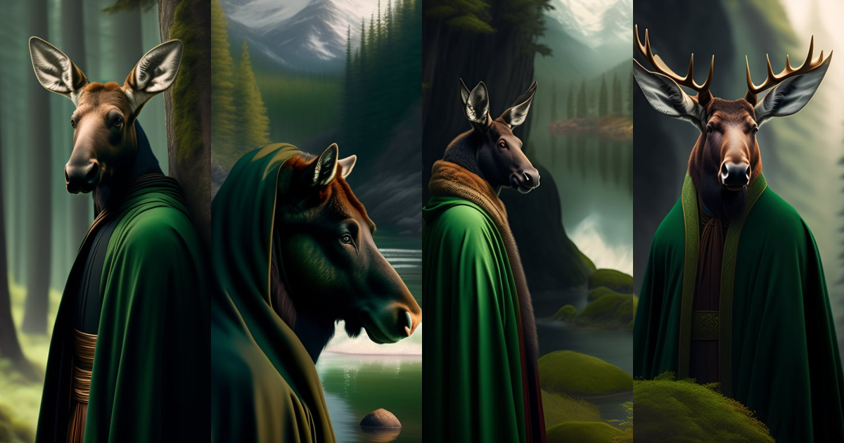 Lexica - Beautiful and highly detailed matte painting of moose wearing ...