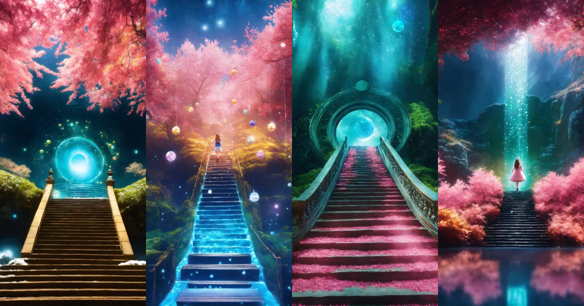 Lexica - Underwater long exposure photography, giant stairs flying in ...