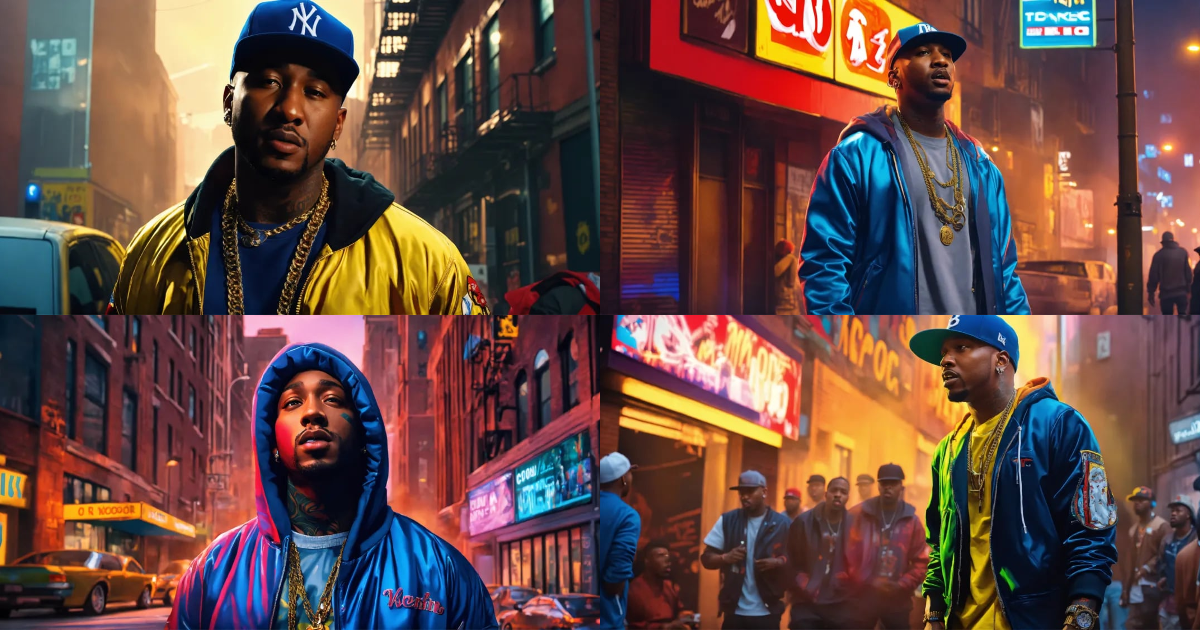 Lexica - Full body shot Pop art, hyperrealist portrait of rapper "Maino ...