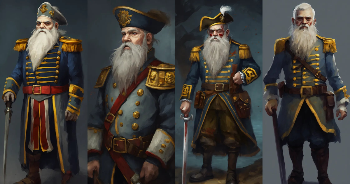 Lexica - Gray skinned dwarf zombie with white beard, wearing 17th ...