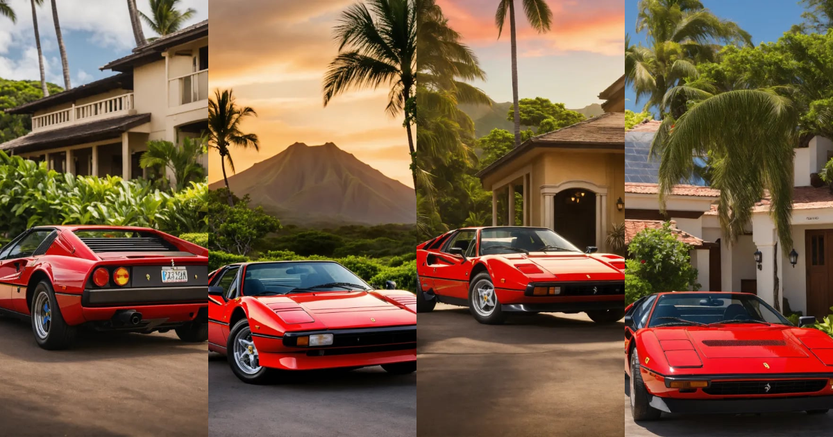 Lexica - Hawaii estate magnum pi hawaii ferrari 308 gts red 3d