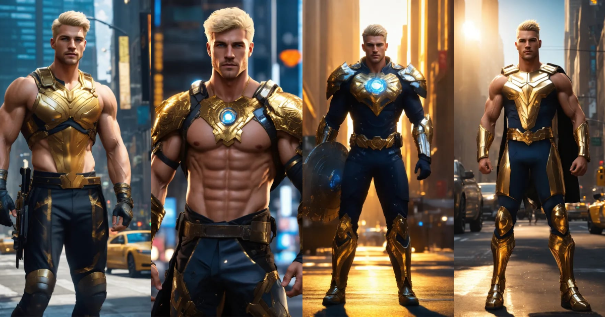 Lexica - Full body of a Handsome sun god, an athletic, muscular, white ...