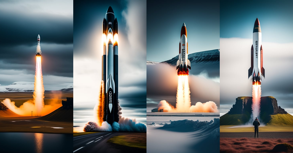 Lexica - A rocket about to launch in iceland