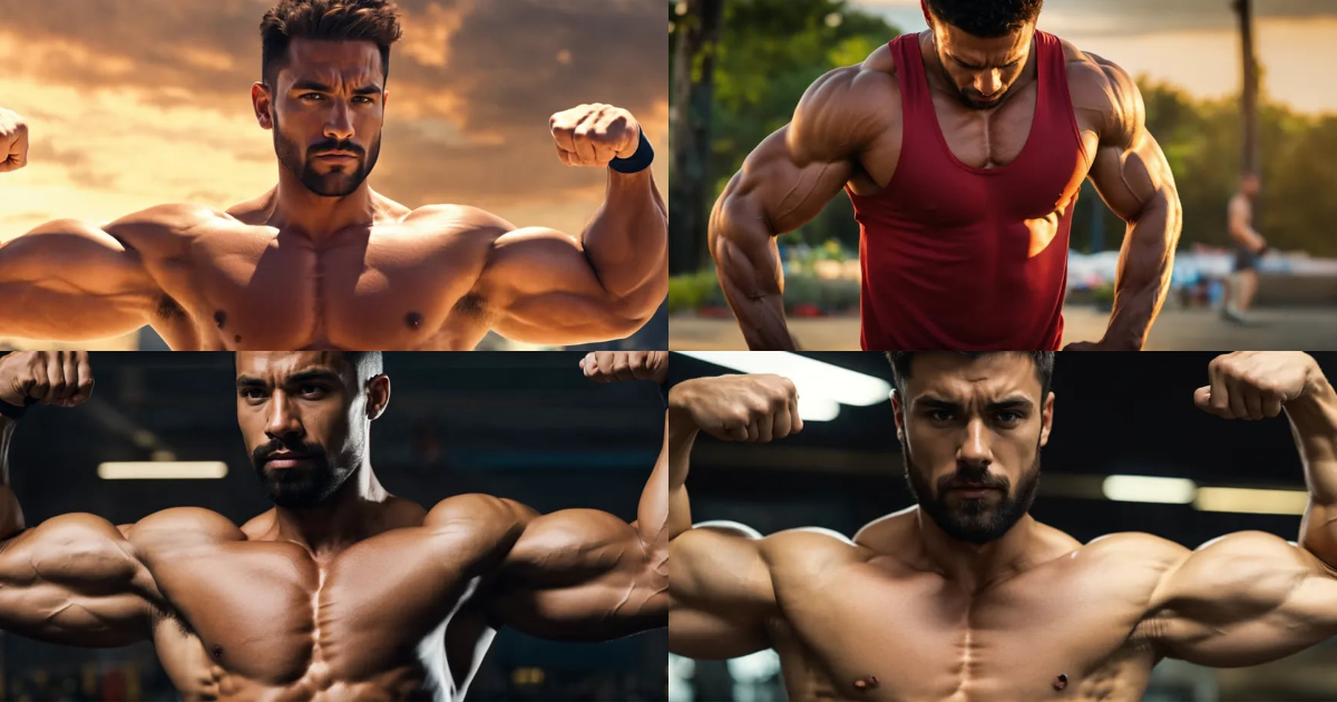 Lexica - Man flexing his muscles, 8k