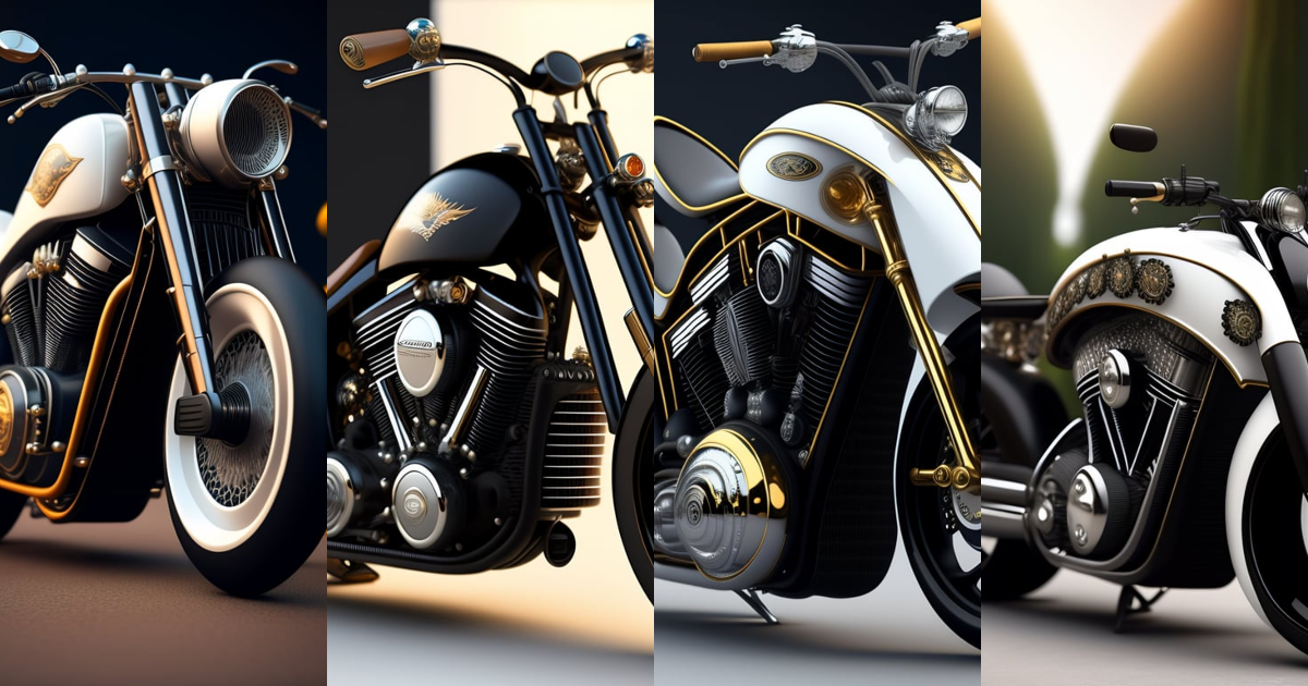 Lexica - Wide shot of a Steampunk carbonfiber white pearl and black ...