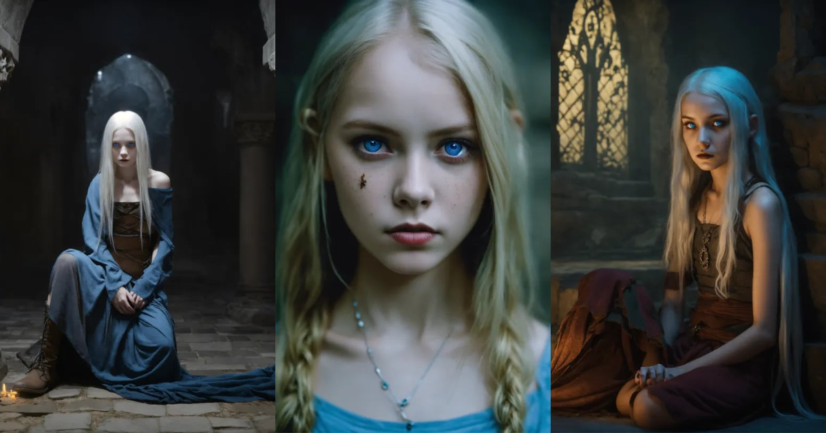 Lexica - Body portrait of a very childish deadly pale extremely slim ...