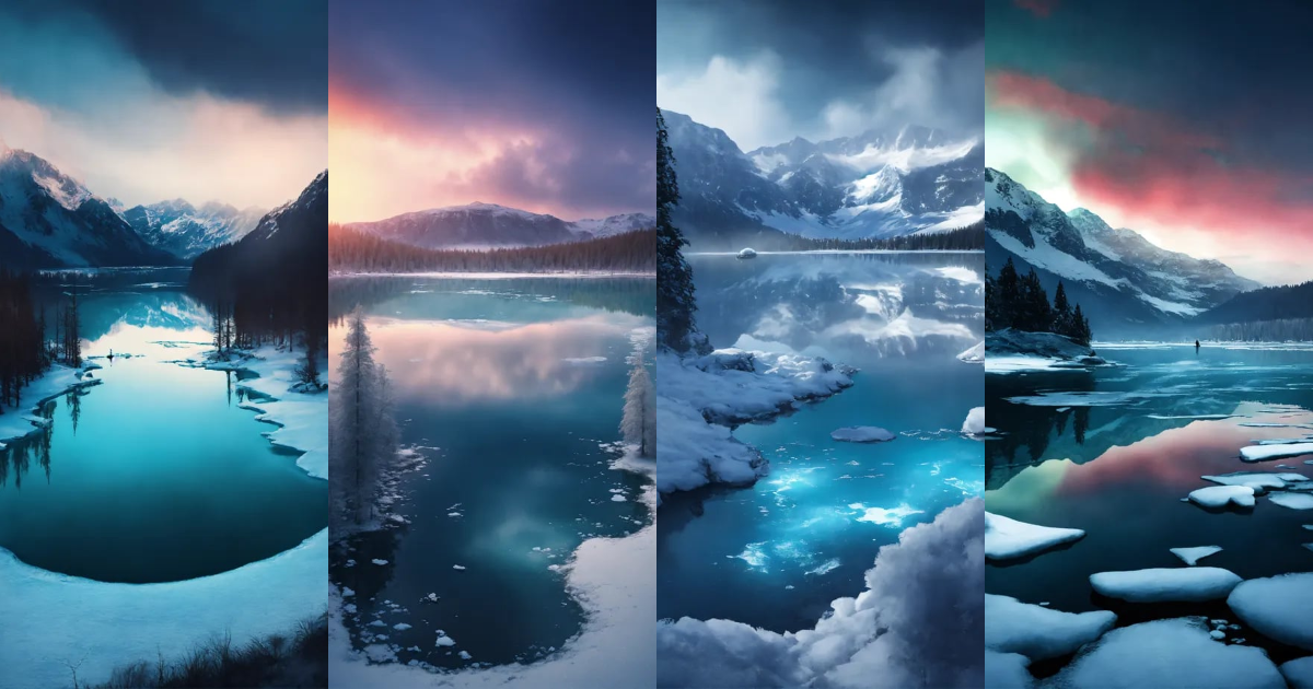 Lexica - A lake surrounded by a larger lake around it surrounded by ...