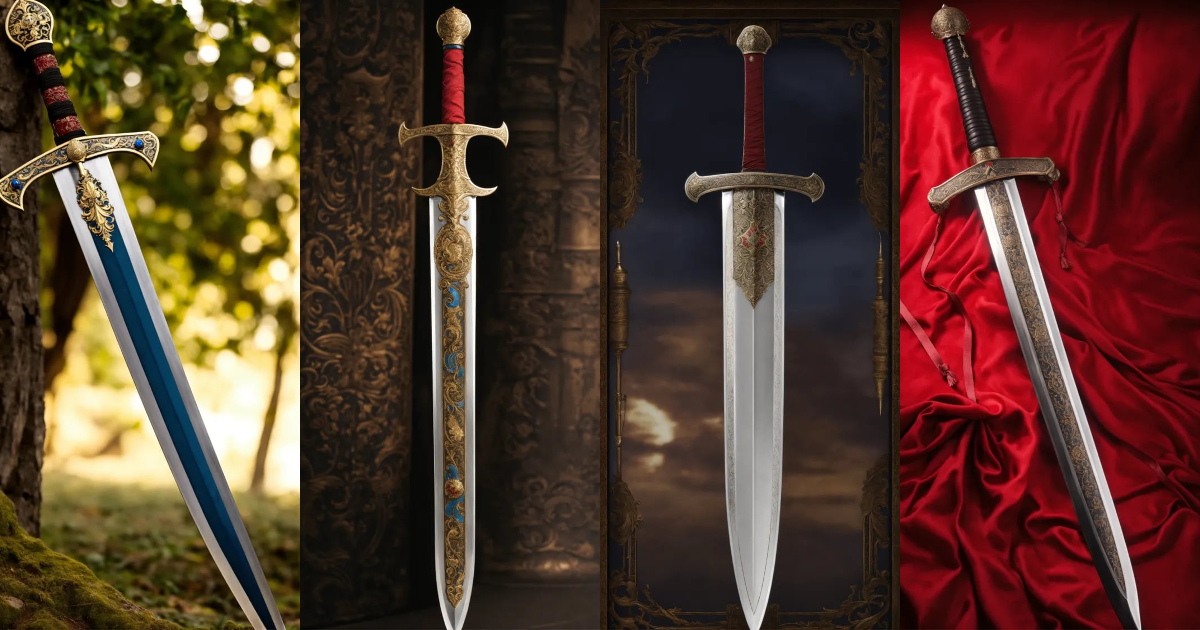 Lexica - Richly decorated long longsword, ultra realistic, very detailled