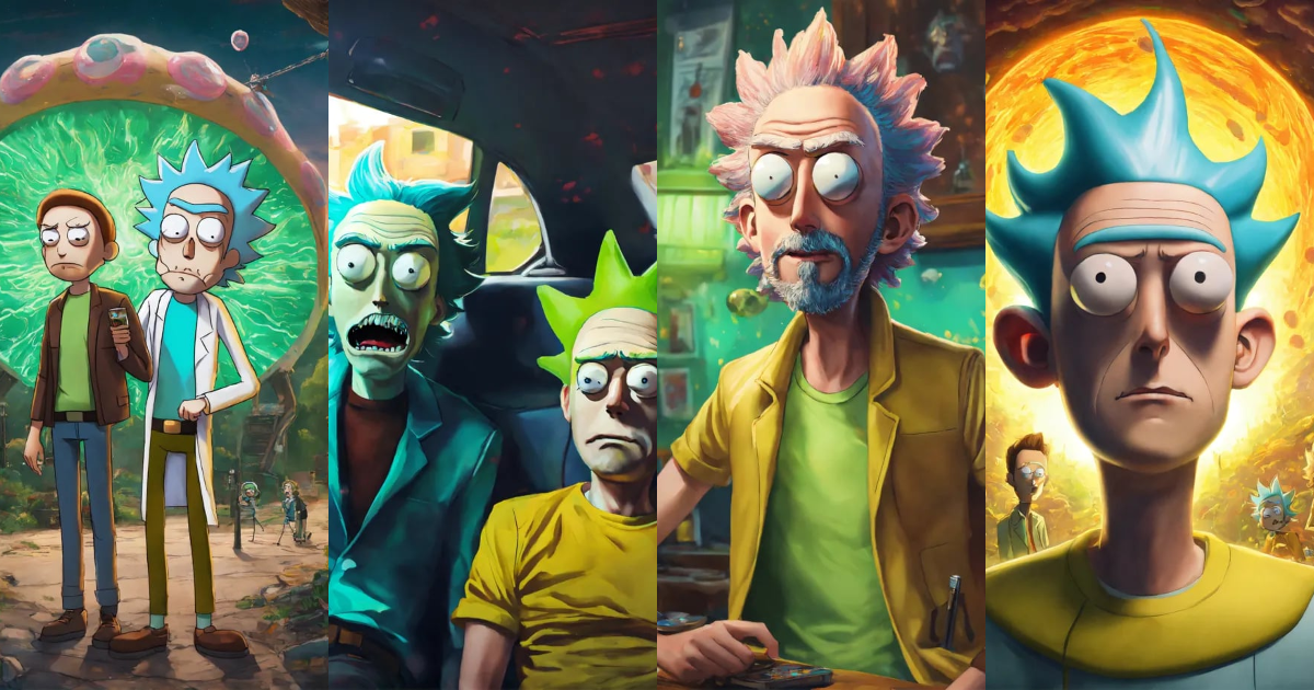 Lexica - Portrait of rick and morty , extreme realistic