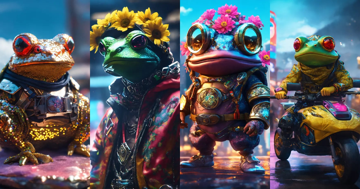 Lexica - A diamond metal toad as a ninja in a milk slice of life anime ...