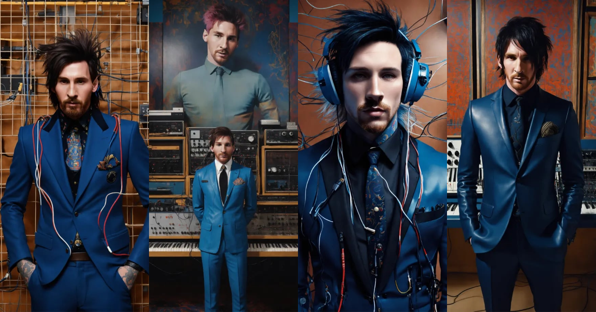 Lexica - Half body front portrait Photography, in front of synthesizer ...