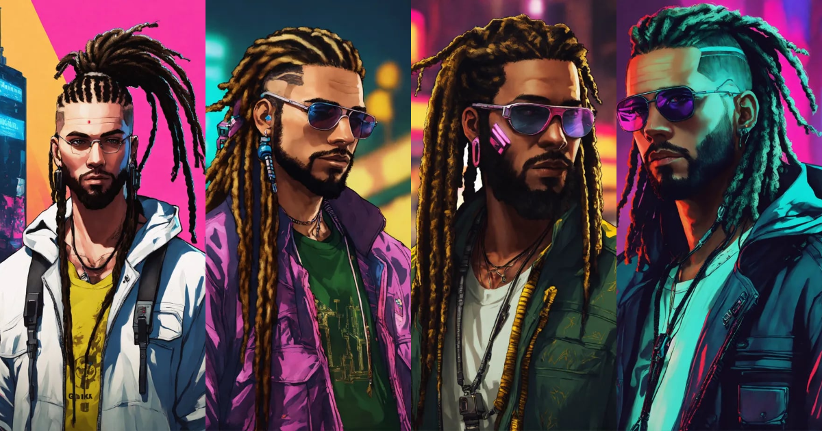 Lexica - Cyberpunk white man with dreadlocks cyberpunk gang member gta ...
