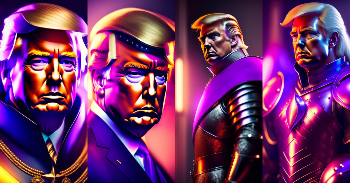Lexica - A portrait of Donald Trump wearing knight armor, sharp focus ...