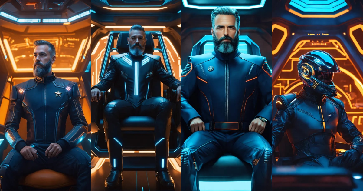 Lexica - 50 year old masculine star commander nice trim beard is ...