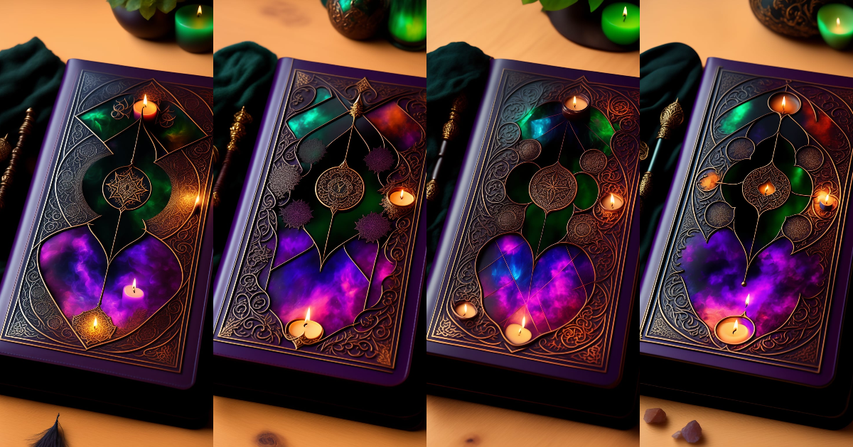 Lexica - Generate an image of a Young Witchy and Book of Shadows themed ...