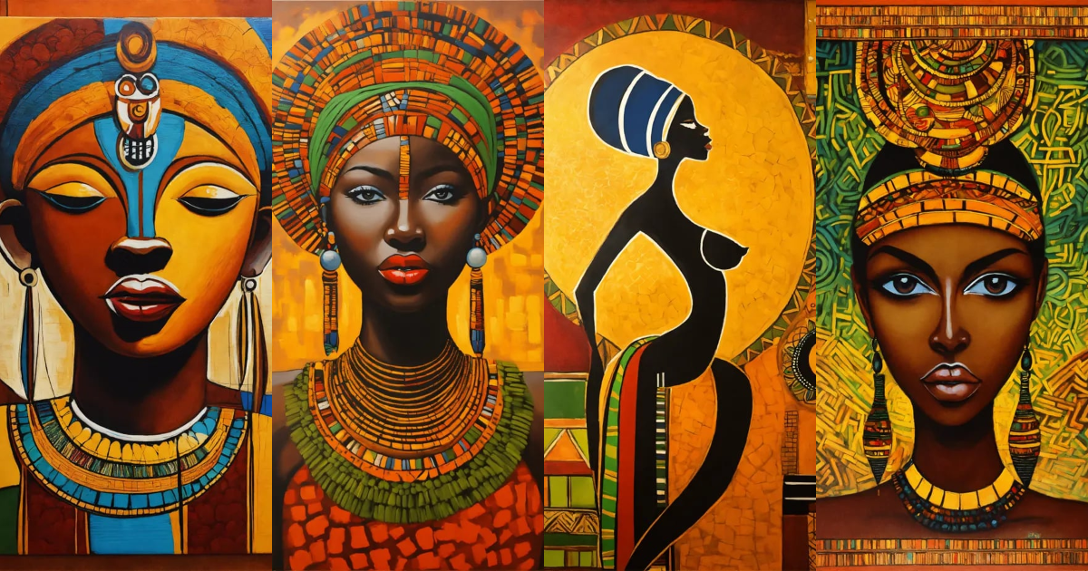 Lexica - Traditional African style abstract fine art painting