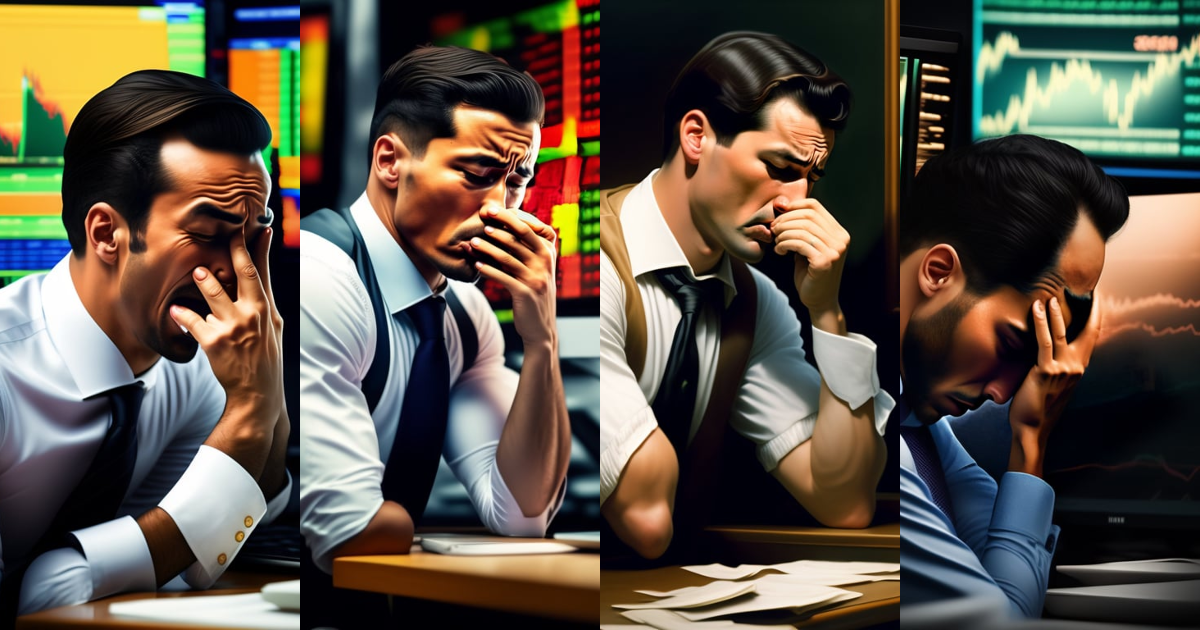 Lexica - Crying and sad Stock trader loosing money,Markets crashing ...