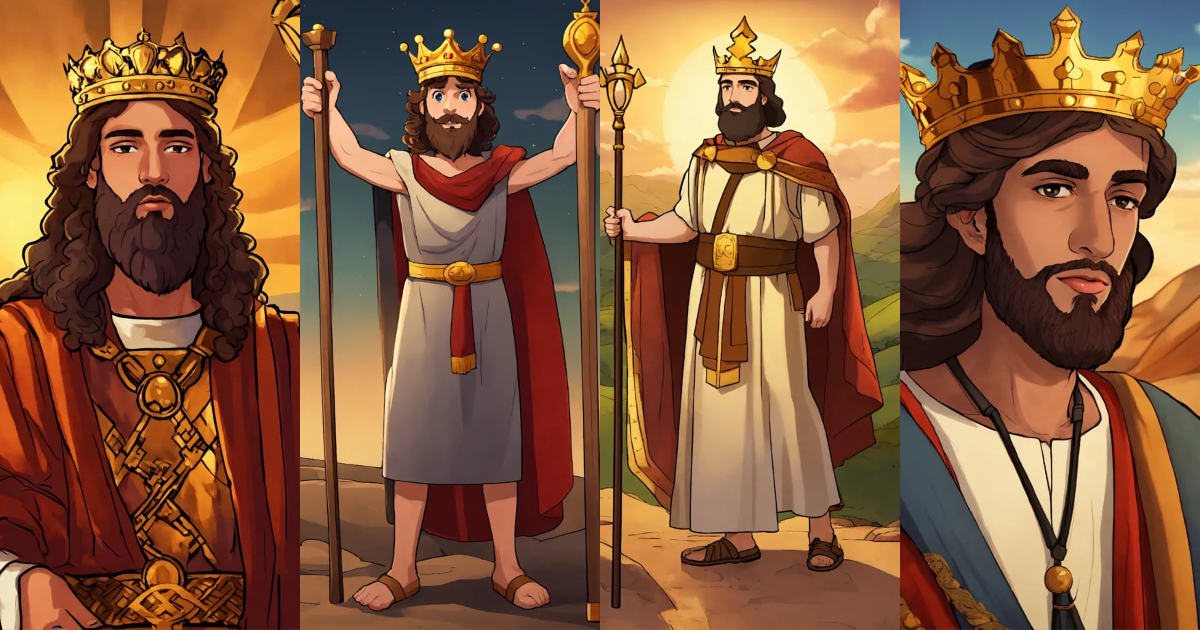 Lexica - 25 year old king david from the bible, 2d cartoon