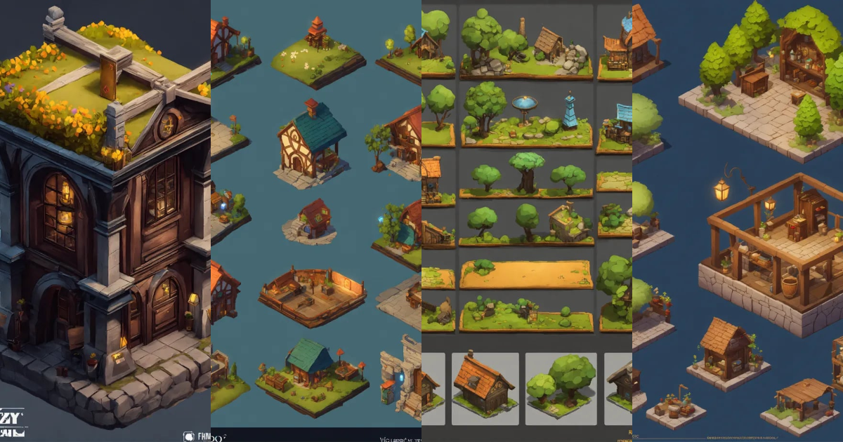 Lexica - Isometric, orthographic, fantasy scenario prop objects, game ...