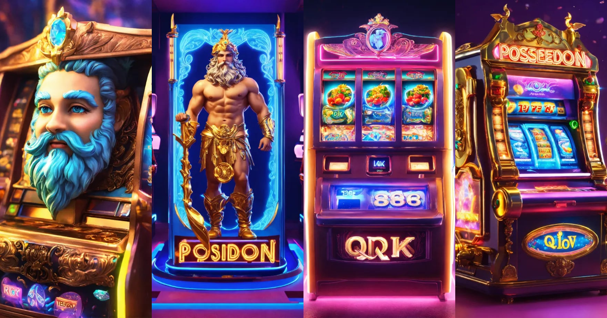 Lexica - Cutie，3D realistic Q version poseidon ，slot machine 8k with ...