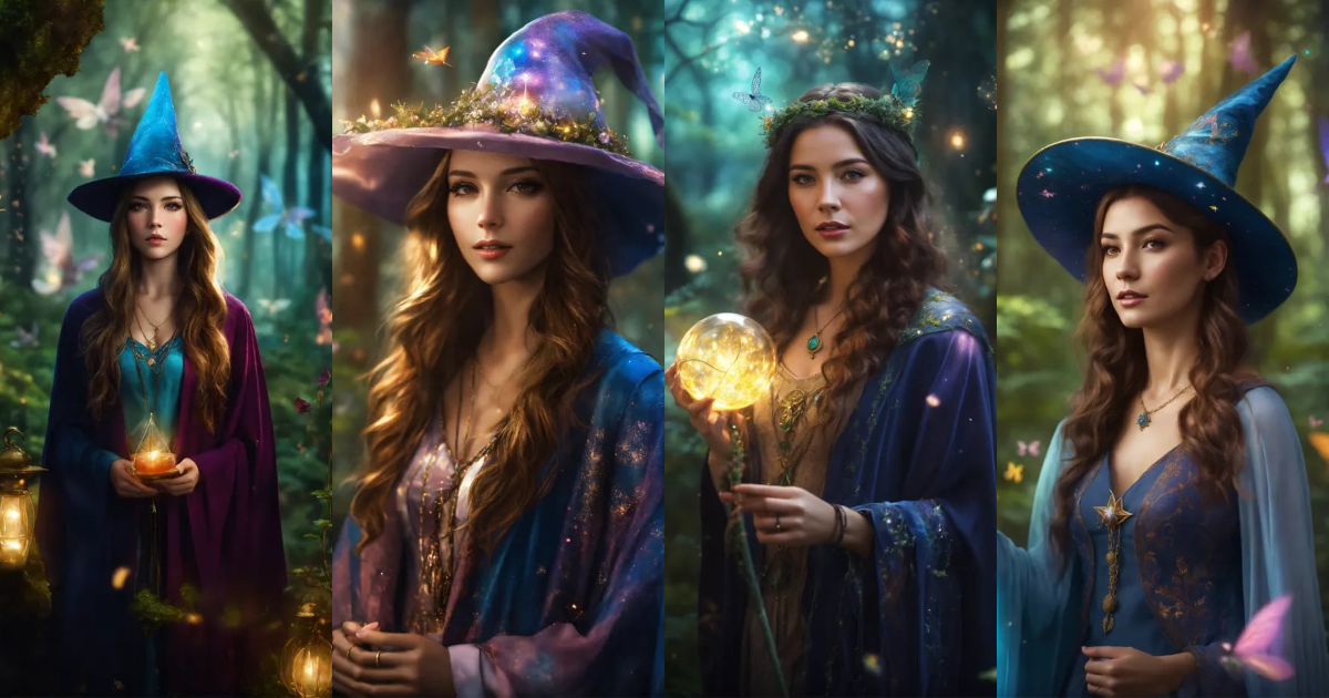 Lexica - Photorealistic portrait of an adult female wizard with modern ...
