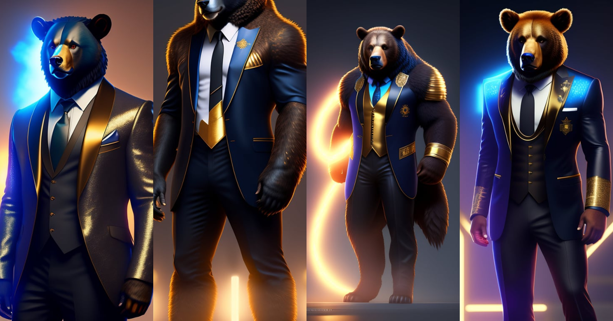 Lexica - Anthro furry humanoid grizzly borwn bear with bull horns ...