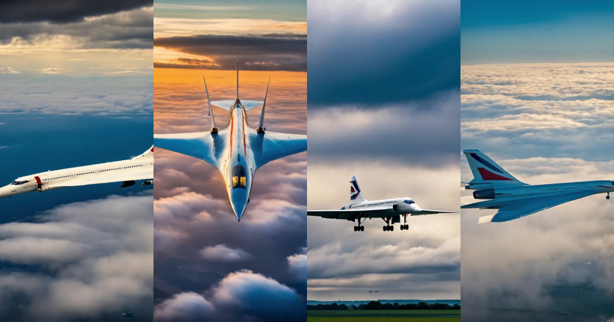 Lexica - Concorde flying in between clouds
