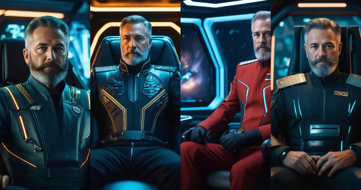 Lexica - 50 year old masculine star commander general with trim beard ...